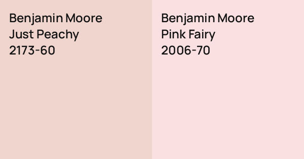 Benjamin Moore Just Peachy vs. Benjamin Moore Pink Fairy comparison