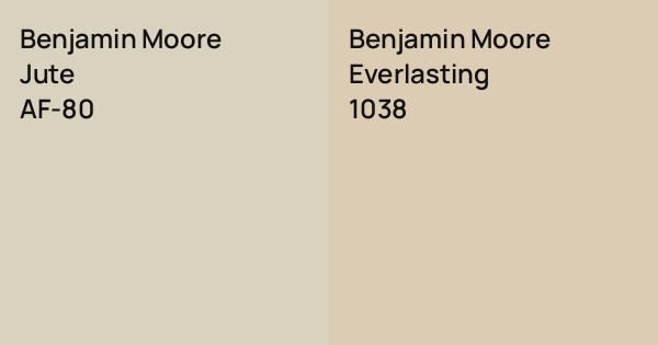 Benjamin Moore Jute vs. Benjamin Moore Everlasting comparison