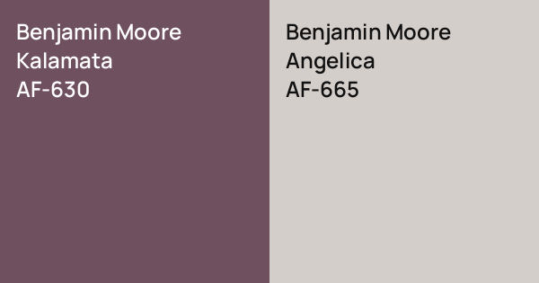 Benjamin Moore Kalamata vs. Benjamin Moore Angelica comparison