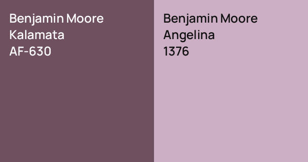 Benjamin Moore Kalamata vs. Benjamin Moore Angelina comparison
