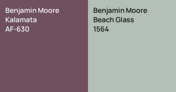 Benjamin Moore Kalamata vs. Benjamin Moore Beach Glass comparison