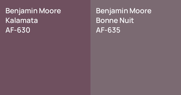 Benjamin Moore Kalamata vs. Benjamin Moore Bonne Nuit comparison