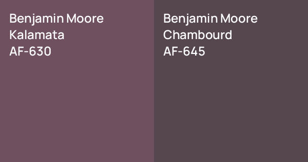Benjamin Moore Kalamata vs. Benjamin Moore Chambourd comparison