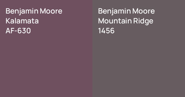 Benjamin Moore Kalamata vs. Benjamin Moore Mountain Ridge comparison