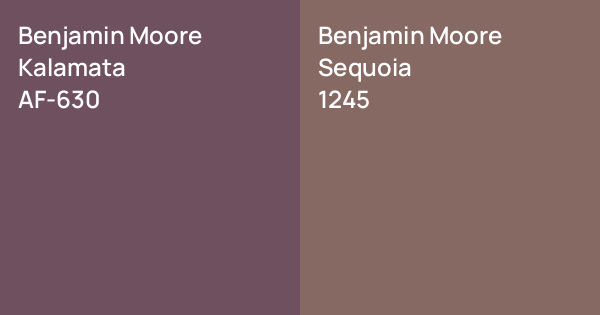 Benjamin Moore Kalamata vs. Benjamin Moore Sequoia comparison