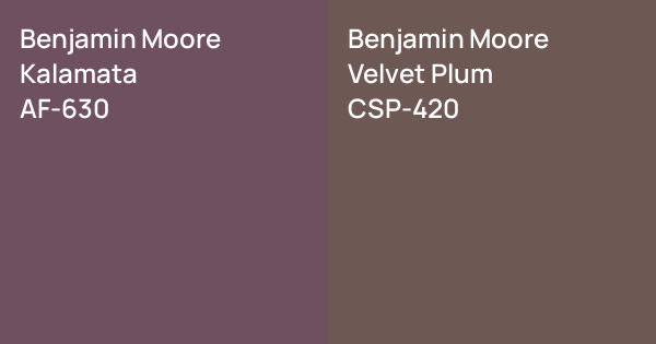 Benjamin Moore Kalamata vs. Benjamin Moore Velvet Plum comparison