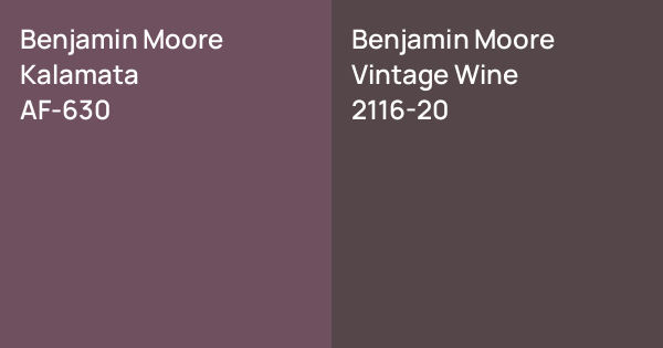 Benjamin Moore Kalamata vs. Benjamin Moore Vintage Wine comparison