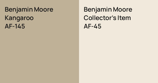Benjamin Moore Kangaroo vs. Benjamin Moore Collector's Item comparison