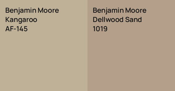 Benjamin Moore Kangaroo vs. Benjamin Moore Dellwood Sand comparison