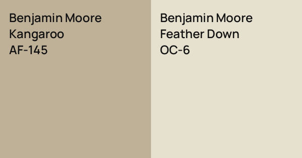 Benjamin Moore Kangaroo vs. Benjamin Moore Feather Down comparison