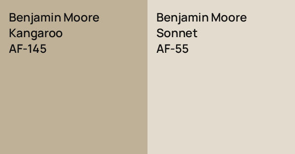 Benjamin Moore Kangaroo vs. Benjamin Moore Sonnet comparison
