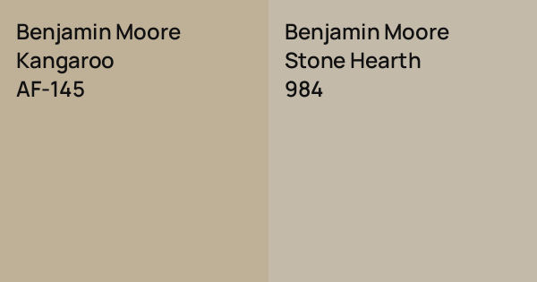 Benjamin Moore Kangaroo vs. Benjamin Moore Stone Hearth comparison