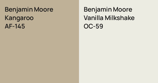 Benjamin Moore Kangaroo vs. Benjamin Moore Vanilla Milkshake comparison