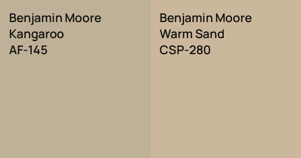 Benjamin Moore Kangaroo vs. Benjamin Moore Warm Sand comparison