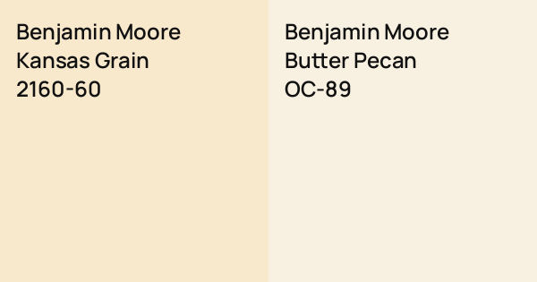 Benjamin Moore Kansas Grain vs. Benjamin Moore Butter Pecan comparison