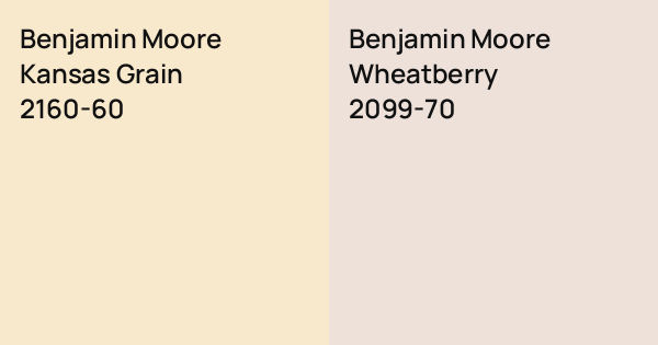 Benjamin Moore Kansas Grain vs. Benjamin Moore Wheatberry comparison