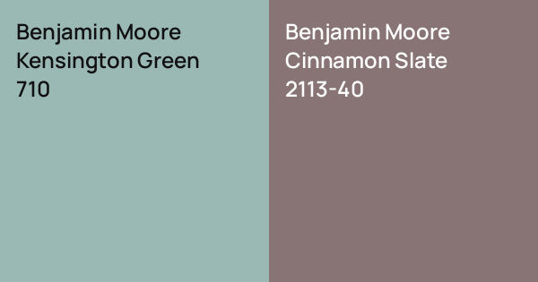 Benjamin Moore Kensington Green vs. Benjamin Moore Cinnamon Slate ...
