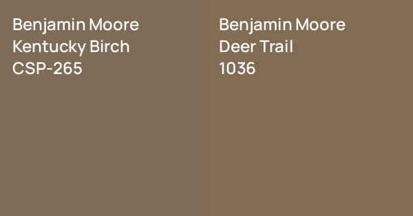 Benjamin Moore Kentucky Birch vs. Benjamin Moore Deer Trail comparison