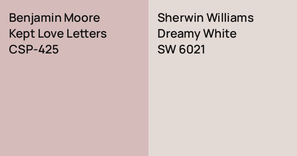 Benjamin Moore Kept Love Letters vs. Sherwin Williams Dreamy White ...