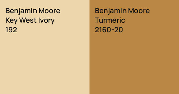 Benjamin Moore Key West Ivory vs. Benjamin Moore Turmeric comparison