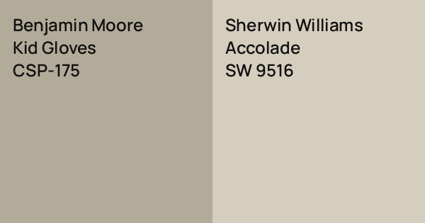 Benjamin Moore Kid Gloves vs. Sherwin Williams Accolade comparison