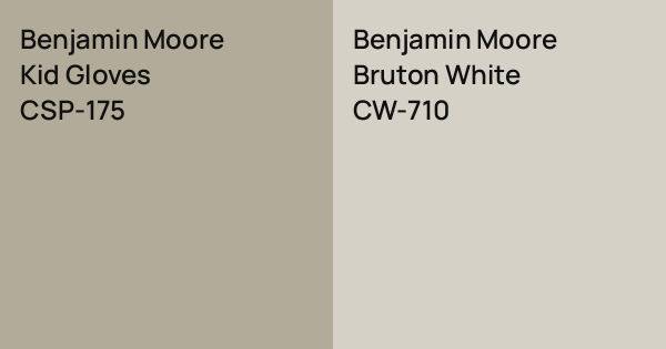 Benjamin Moore Kid Gloves vs. Benjamin Moore Bruton White comparison