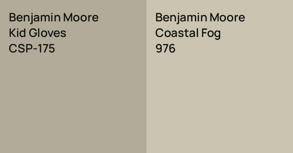 Benjamin Moore Kid Gloves vs. Benjamin Moore Coastal Fog comparison