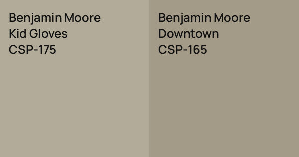 Benjamin Moore Kid Gloves vs. Benjamin Moore Downtown comparison