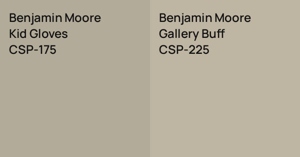 Benjamin Moore Kid Gloves vs. Benjamin Moore Gallery Buff comparison