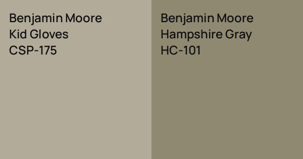 Benjamin Moore Kid Gloves vs. Benjamin Moore Hampshire Gray comparison