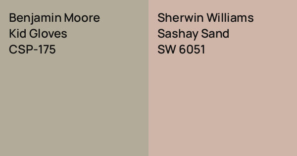 Benjamin Moore Kid Gloves vs. Sherwin Williams Sashay Sand comparison