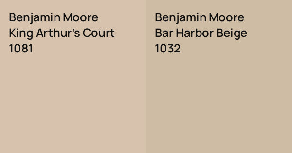 Benjamin Moore King Arthur's Court vs. Benjamin Moore Bar Harbor Beige ...