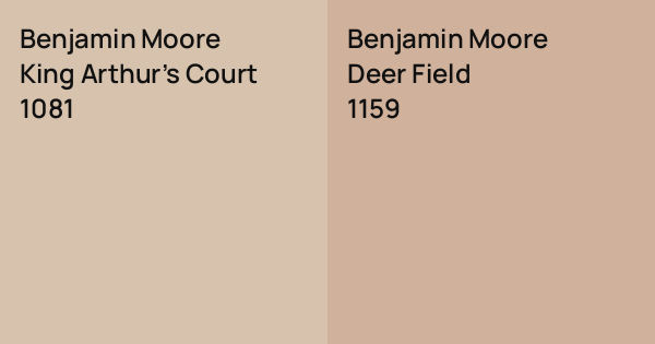 Benjamin Moore King Arthur's Court vs. Benjamin Moore Deer Field comparison