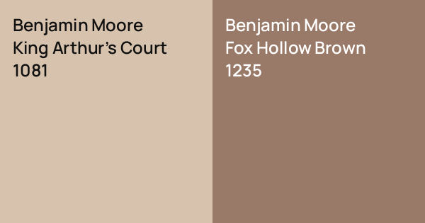 Benjamin Moore King Arthur's Court vs. Benjamin Moore Fox Hollow Brown ...