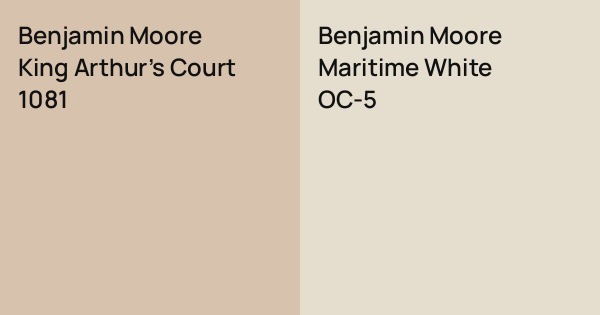 Benjamin Moore King Arthur's Court vs. Benjamin Moore Maritime White ...