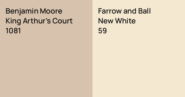 Benjamin Moore King Arthur's Court vs. Farrow and Ball New White comparison