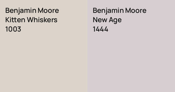 Benjamin Moore Kitten Whiskers vs. Benjamin Moore New Age comparison