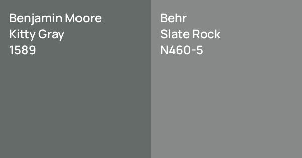 Benjamin Moore Kitty Gray vs. Behr Slate Rock comparison