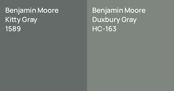 Benjamin Moore Kitty Gray vs. Benjamin Moore Duxbury Gray comparison