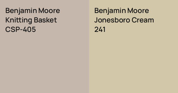 Benjamin Moore Knitting Basket vs. Benjamin Moore Jonesboro Cream ...