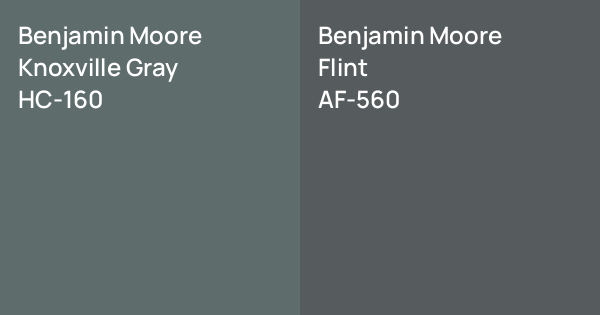 Benjamin Moore Knoxville Gray vs. Benjamin Moore Flint comparison