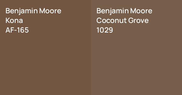 Benjamin Moore Kona vs. Benjamin Moore Coconut Grove comparison