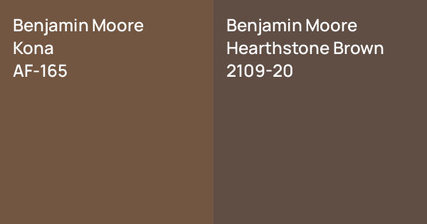Benjamin Moore Kona vs. Benjamin Moore Hearthstone Brown comparison
