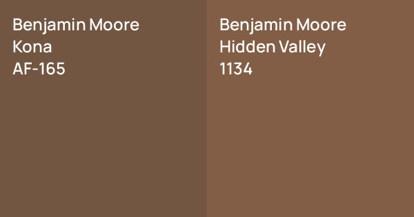 Benjamin Moore Kona vs. Benjamin Moore Hidden Valley comparison