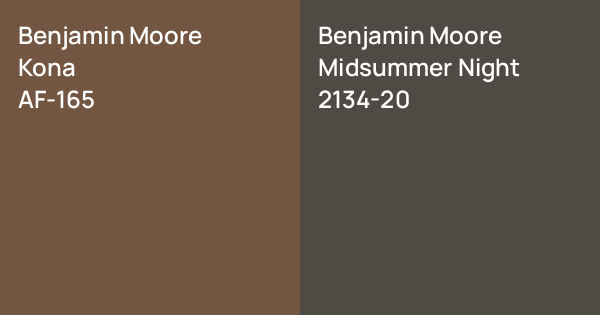 Benjamin Moore Kona vs. Benjamin Moore Midsummer Night comparison
