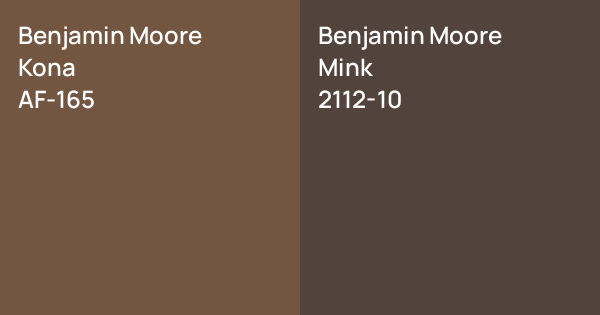 Benjamin Moore Kona vs. Benjamin Moore Mink comparison