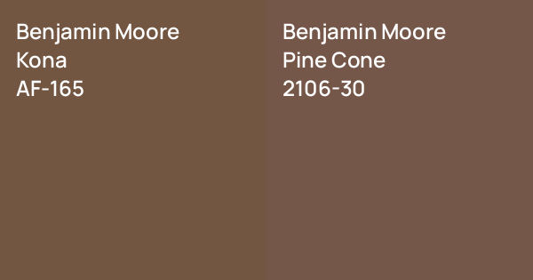 Benjamin Moore Kona vs. Benjamin Moore Pine Cone comparison