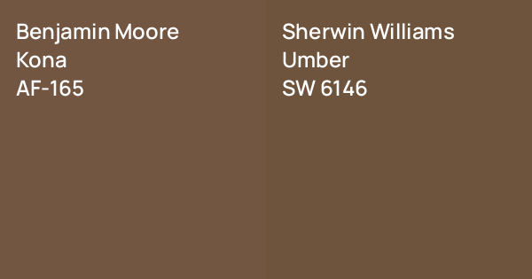 Benjamin Moore Kona vs. Sherwin Williams Umber comparison