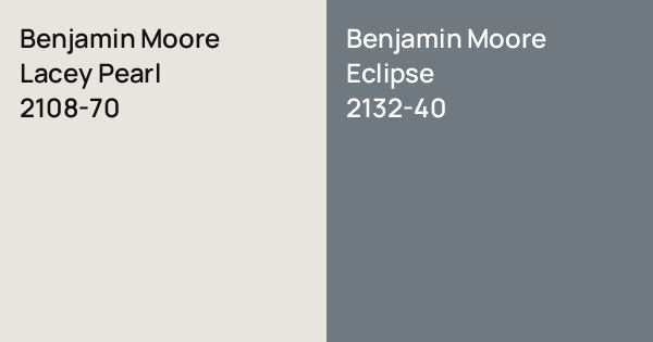 Benjamin Moore Lacey Pearl vs. Benjamin Moore Eclipse comparison