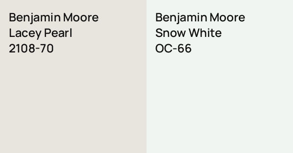 Benjamin Moore Lacey Pearl vs. Benjamin Moore Snow White comparison